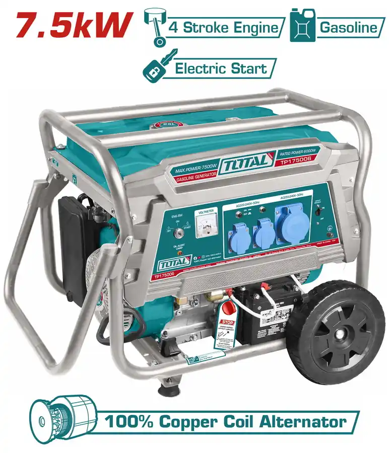 TOTAL ΕΠΑΓΓ. ΗΛΕΚΤΡΟΓΕΝΝΗΤΡΙΑ ΒΕΝΖΙΝΗΣ 7.500W (TP175006) - agrogarden.gr